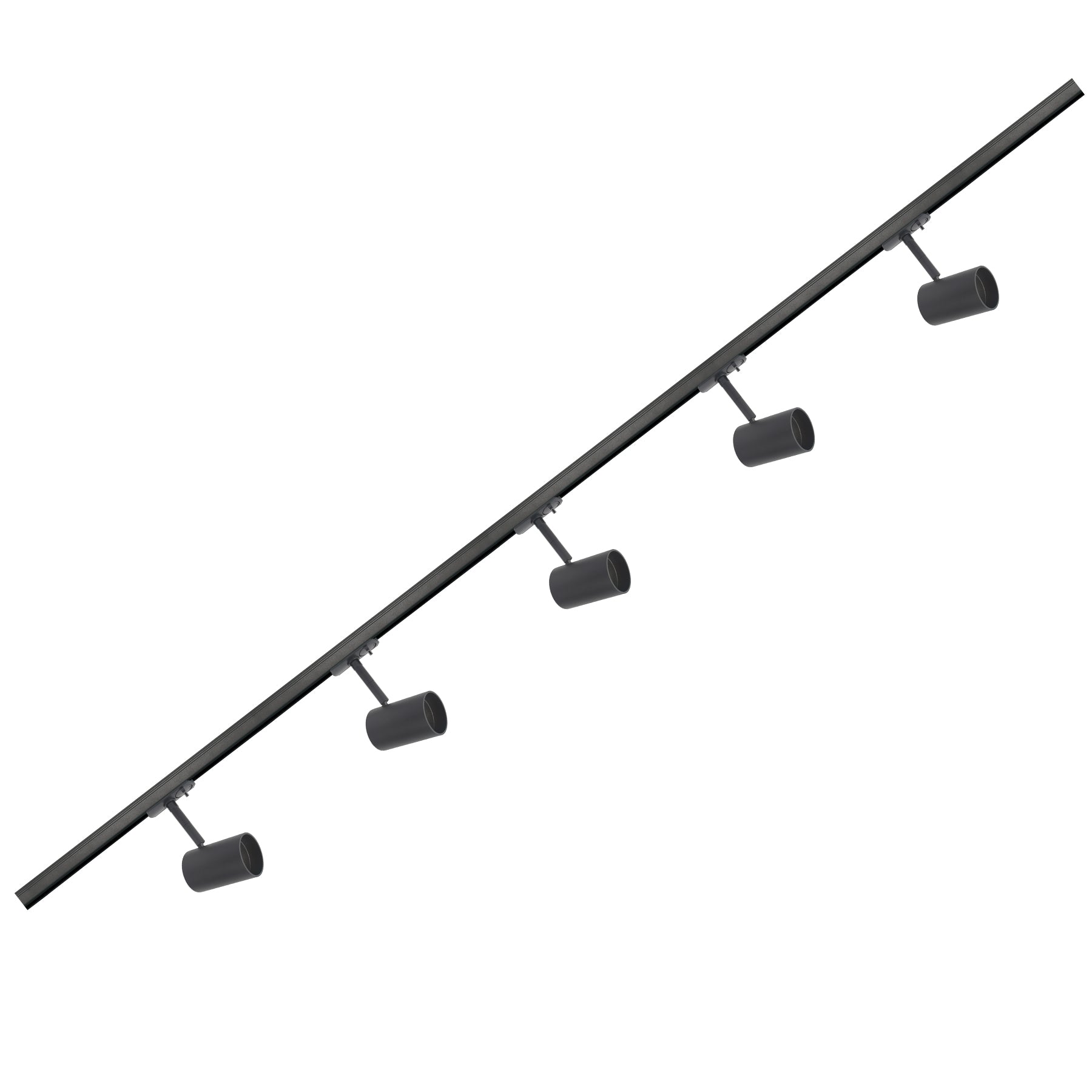 Titan startpakke skinnesystem svart - 1.5m skinne + 5stk spotlight ...