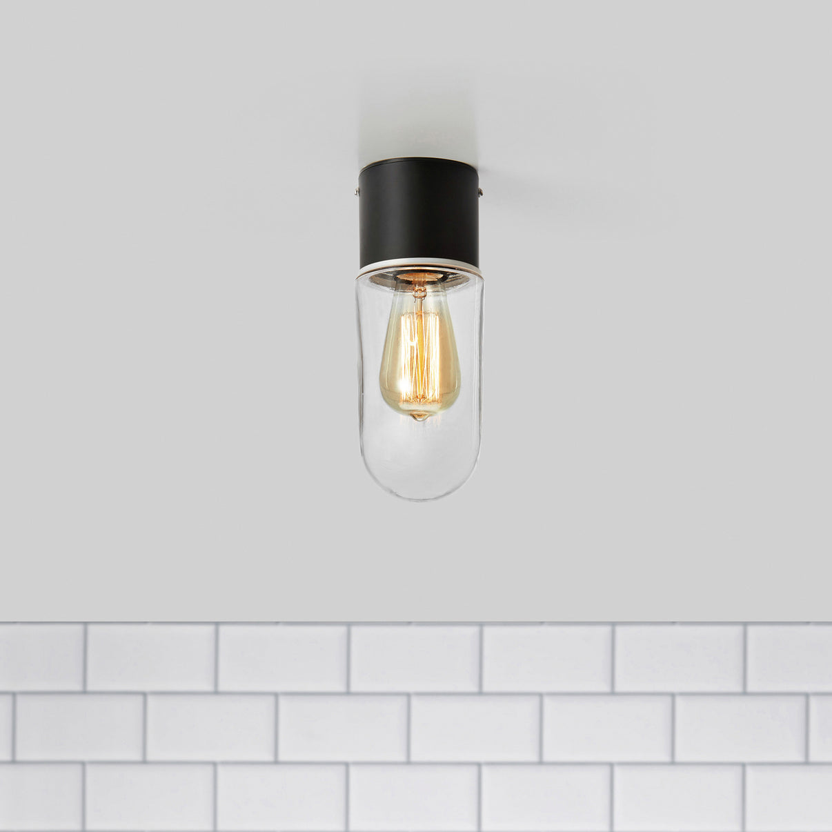 Zen taklampe IP44 sort/klar – Lampemagasinet