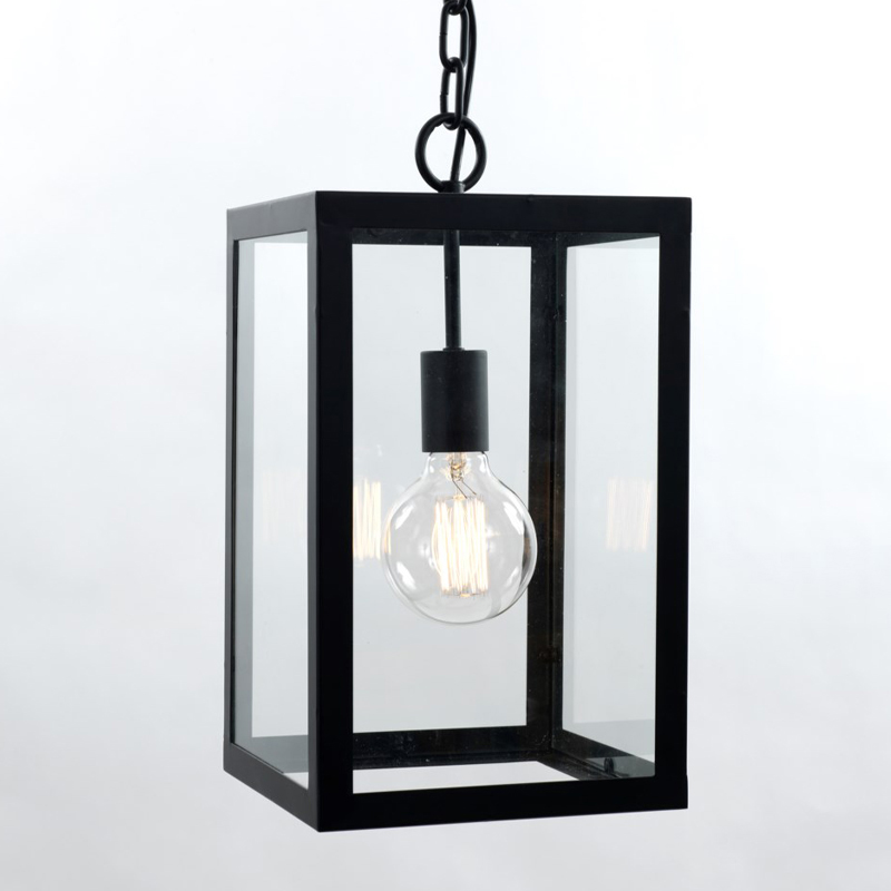 Venezia taklampe pendel sort metall klart glass E27 | EA Lampemagasinet