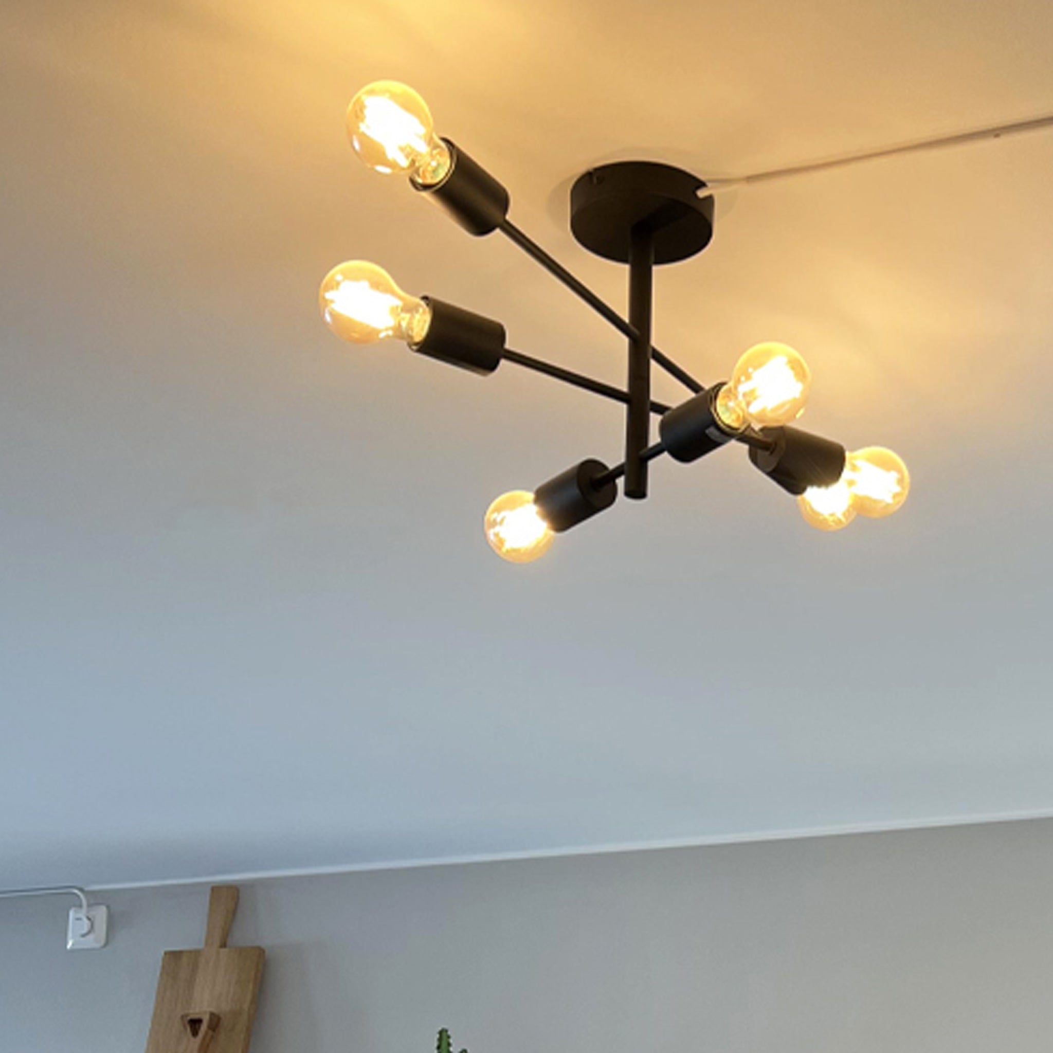 Cross taklampe moderne plafond sort metall 6xE27 | MS Belysning ...